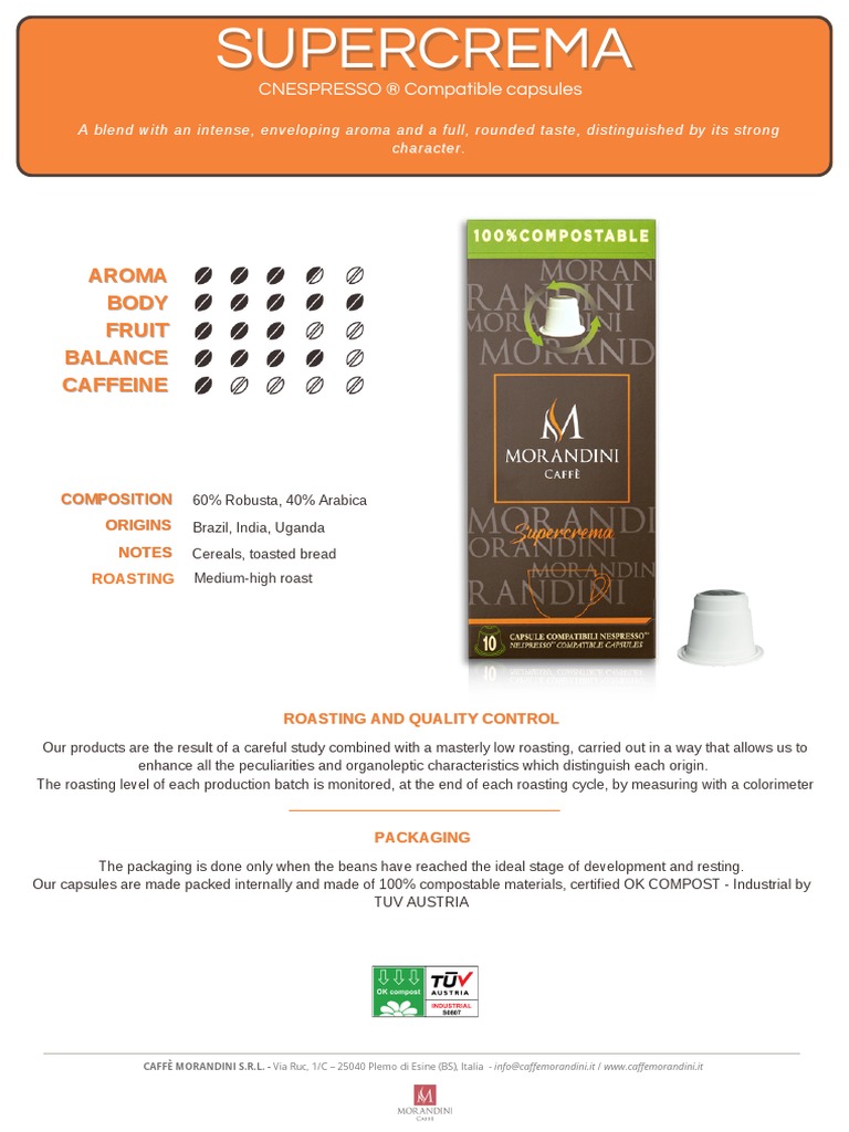 Product sheet_Supercrema Nespresso | PDF