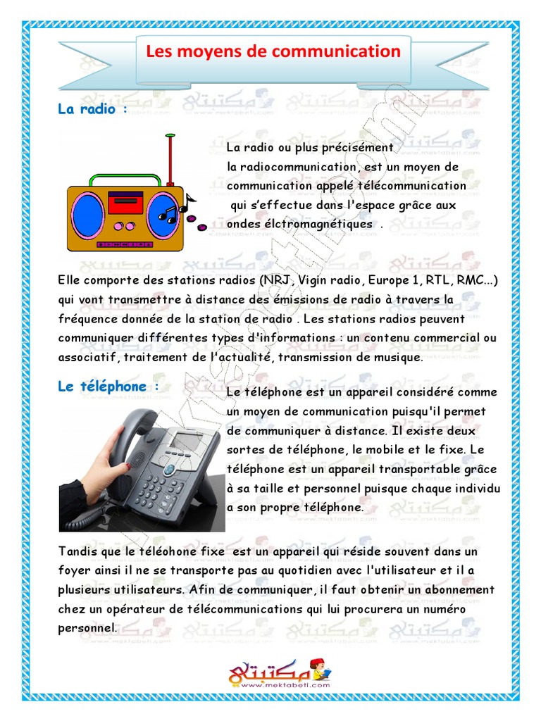 Les Moyens de Communication | PDF | Voyages | Ordinateurs