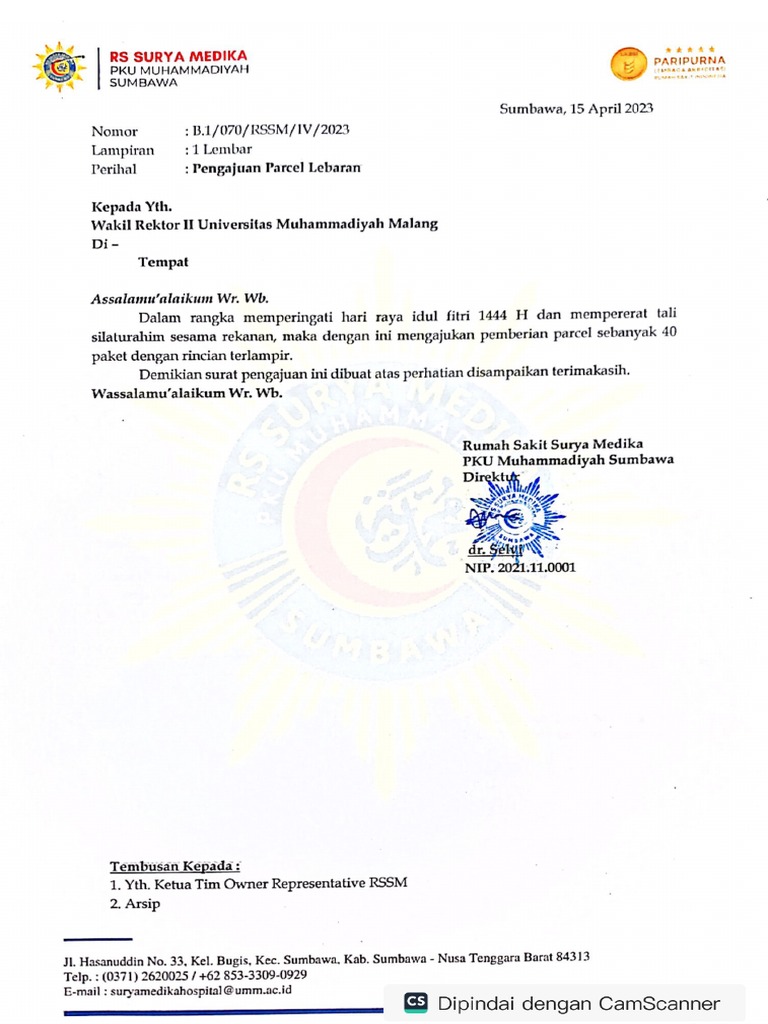 Pengajuan Parcel Lebaran | PDF