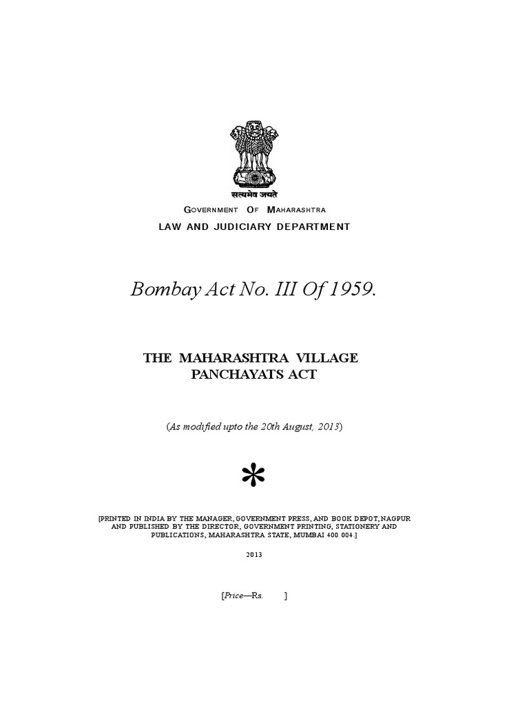 Revised 0n 27032022 - The Maharashtra Village Panchayats Act and Rules ...