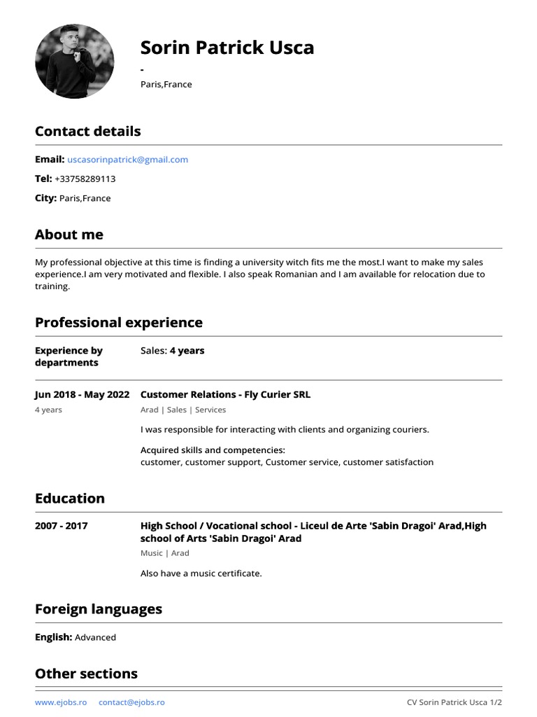 CV Usca Sorin Patrick en | PDF