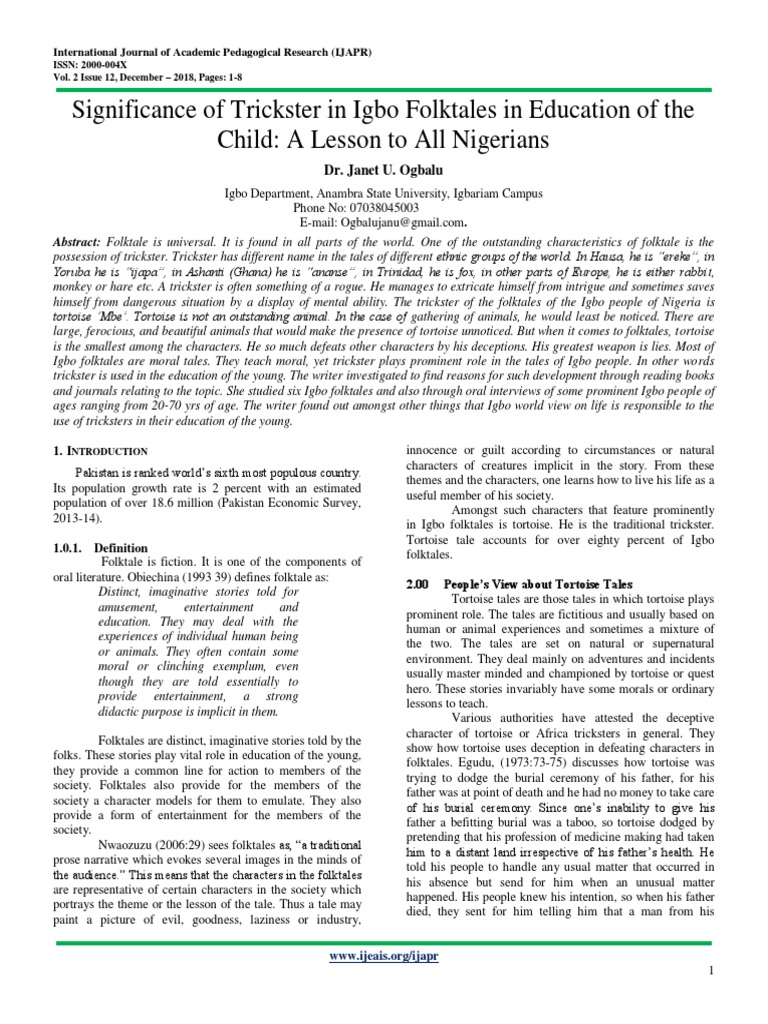 OGBSOTv 1 | PDF | Trickster | Folklore