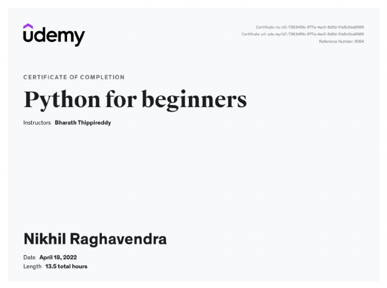 Python Certificate | PDF