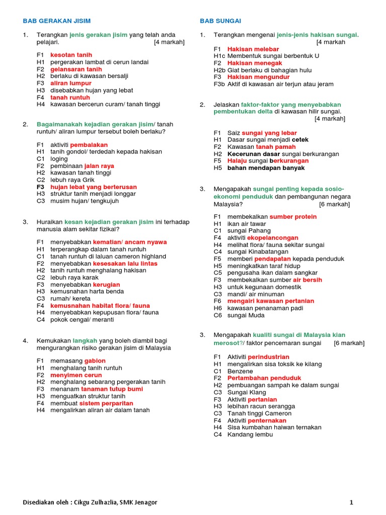 Buku Soalan Dan Jawapan Ringkas Warna Terbaru 2022.Docx | PDF