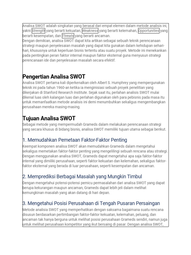 Analisis Swot | PDF