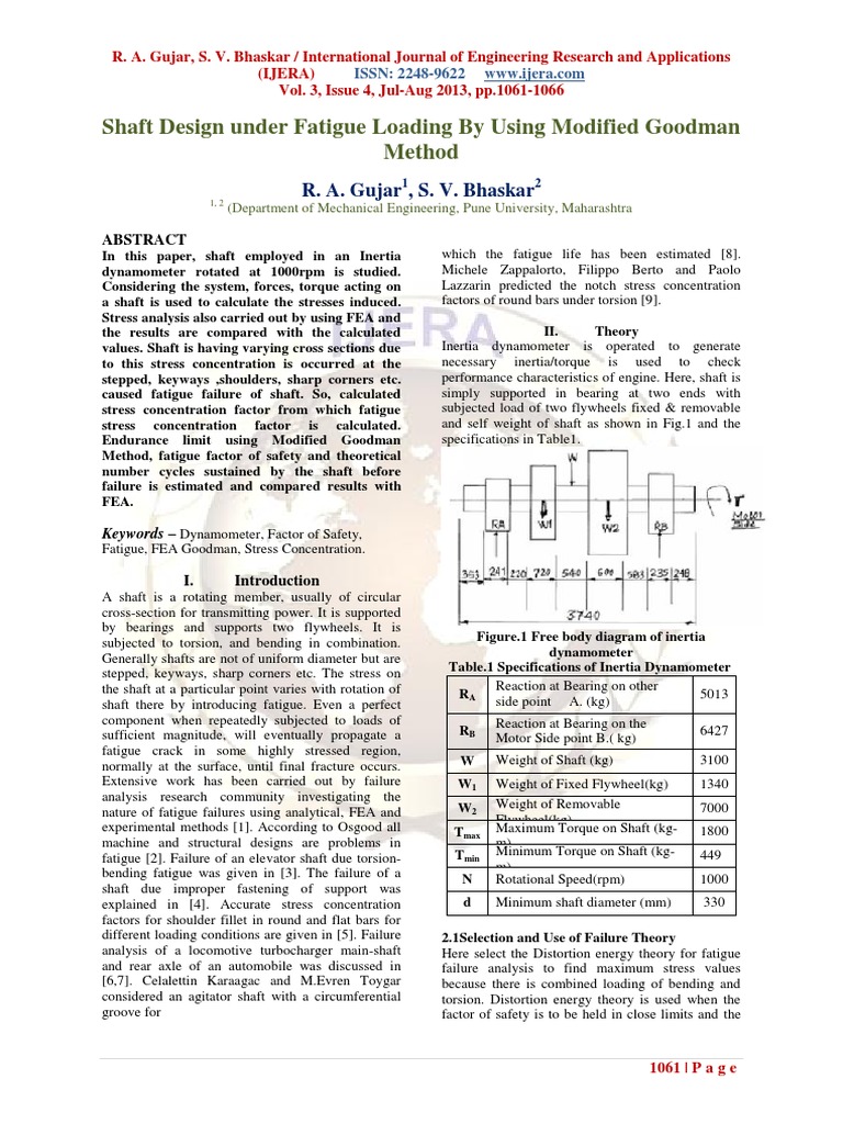 Shaft Design Under Fatigue Loading by Us | PDF | Fatigue (Material ...