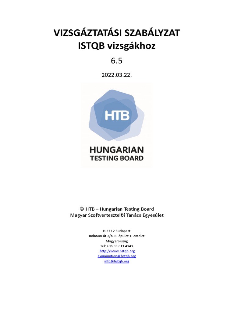 ISTQB Vizsgaztatasi Szabalyzat | PDF