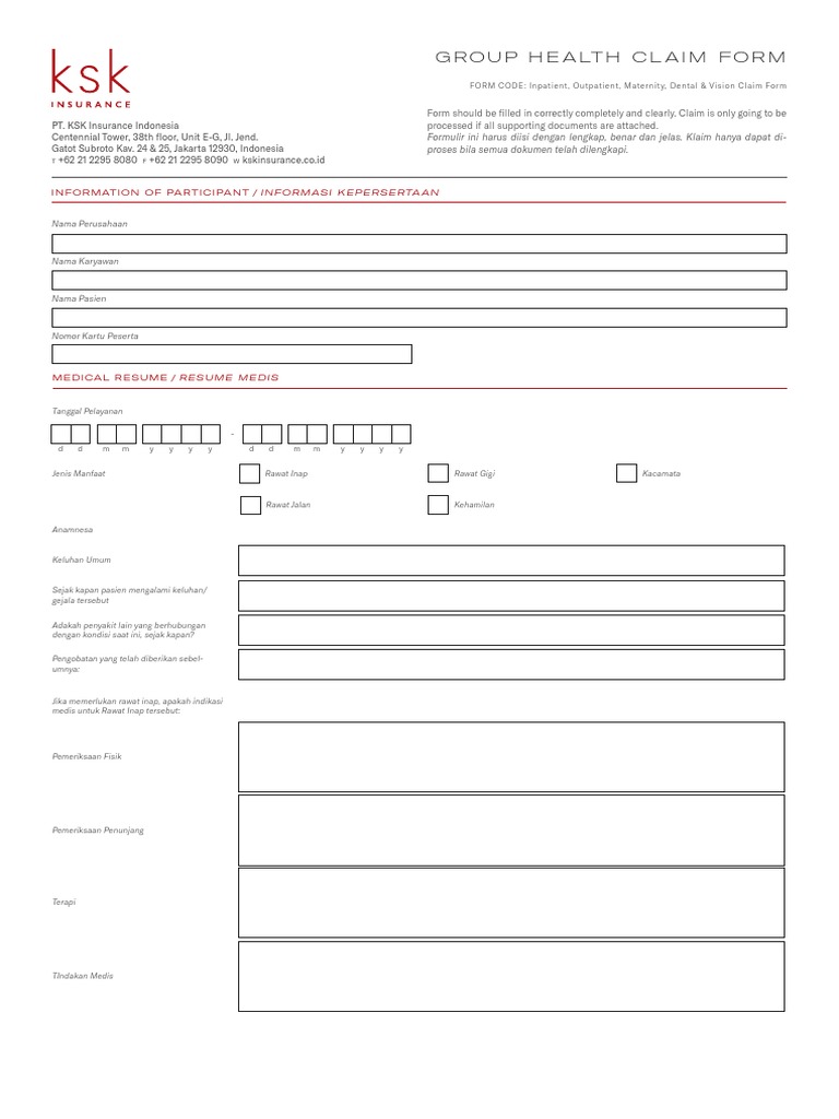 Claim Form IP-OP New | PDF