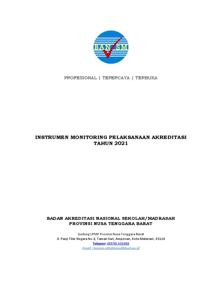 Instrumen Evaluasi Akreditasi Sekolah | PDF | Karier & Perkembangan
