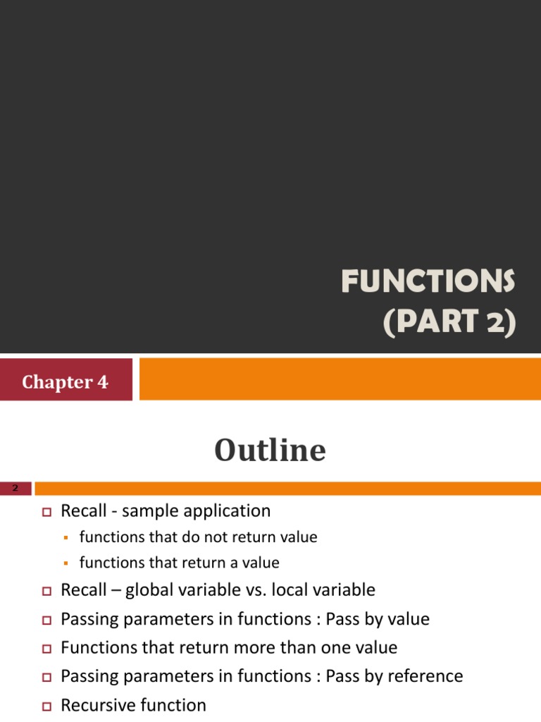NMK10603_Chapter 4_Functions_Part 2 | PDF | Parameter (Computer Programming) | Software Development