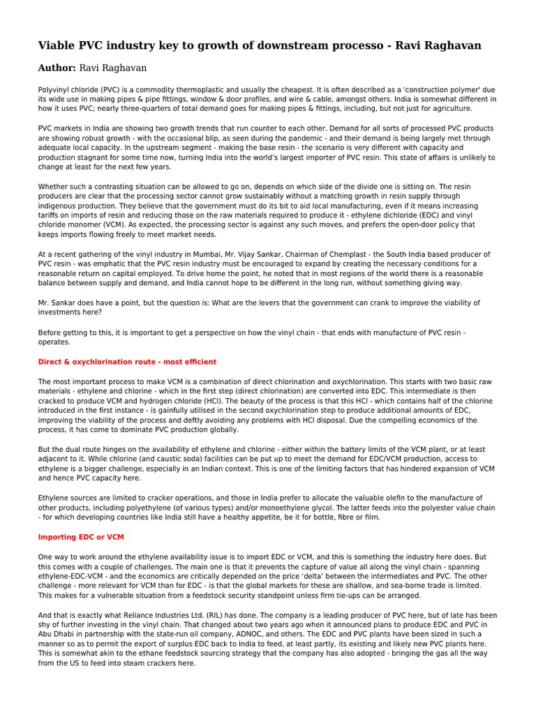 Indian PVC Industry | PDF