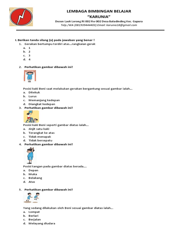 Soal PAS PJOK Kelas 2 semester 2 | PDF