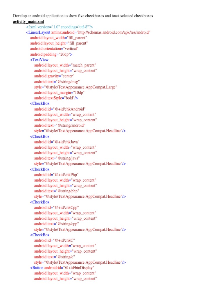 Practical No 11 Checkbox | PDF