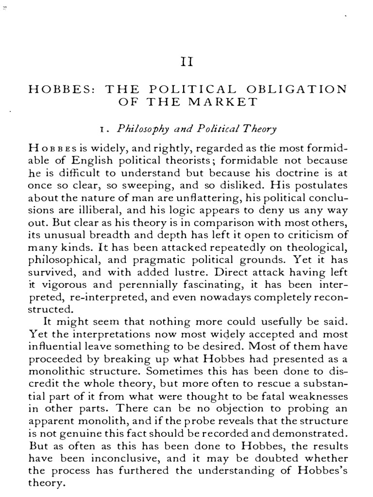C. Macpherson (1962) Hobbes, The Political Theory of Possessive ...