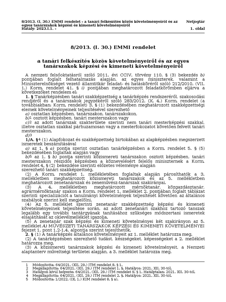 8 - 2013. (I. 30.) EMMI Rendelet | PDF