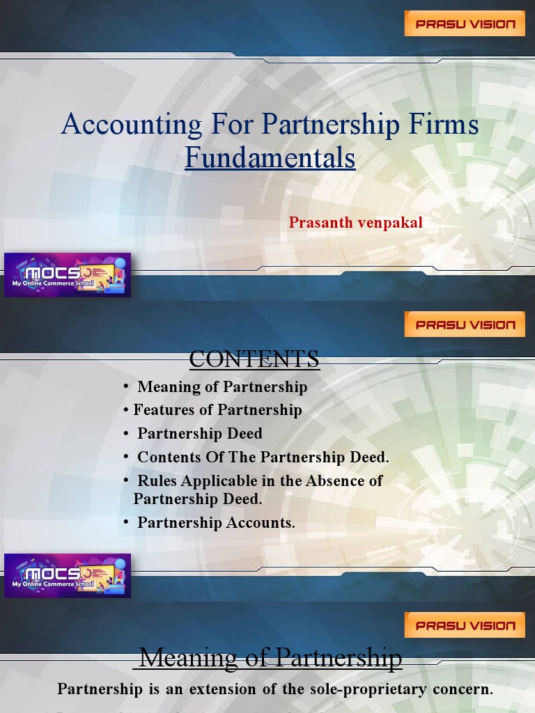 Accounting For Partnership Firms - Fundamentals 2021 | PDF ...