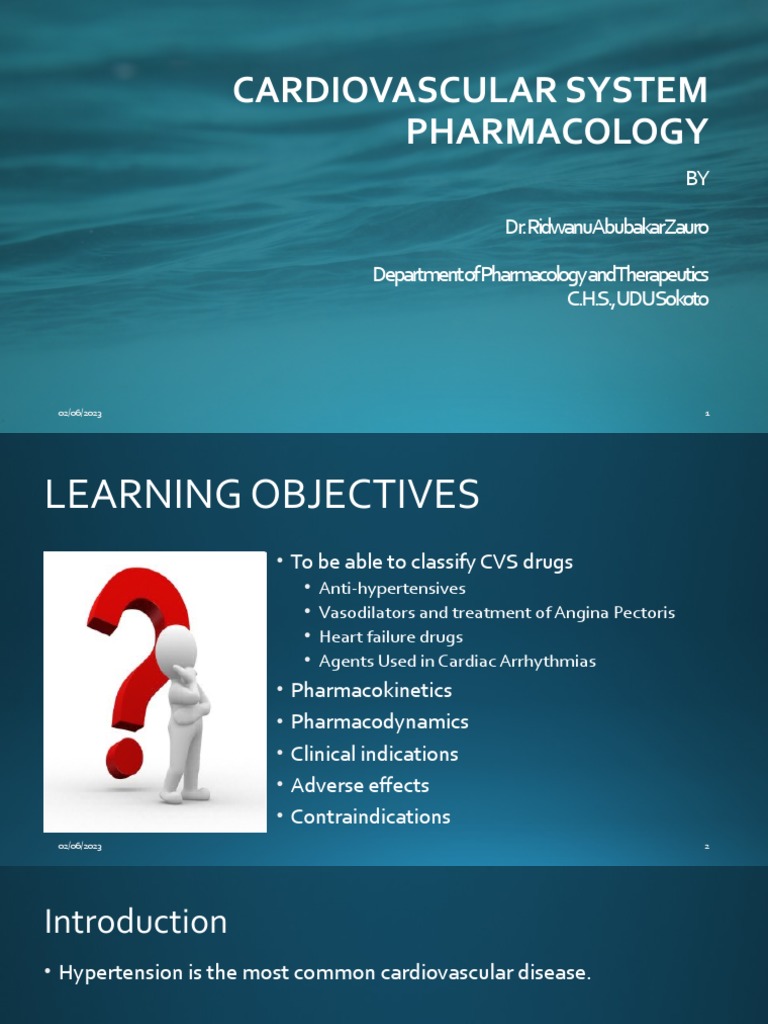 1 Cvs Pharmacology | PDF