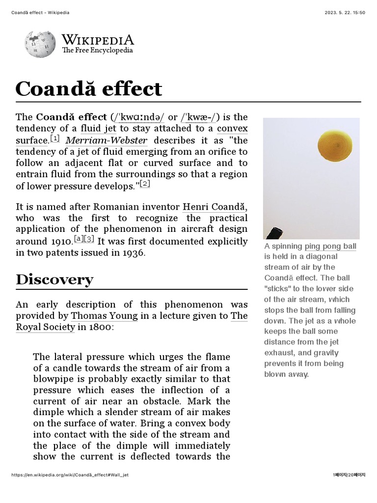 Coandă Effect - Wikipedia | PDF