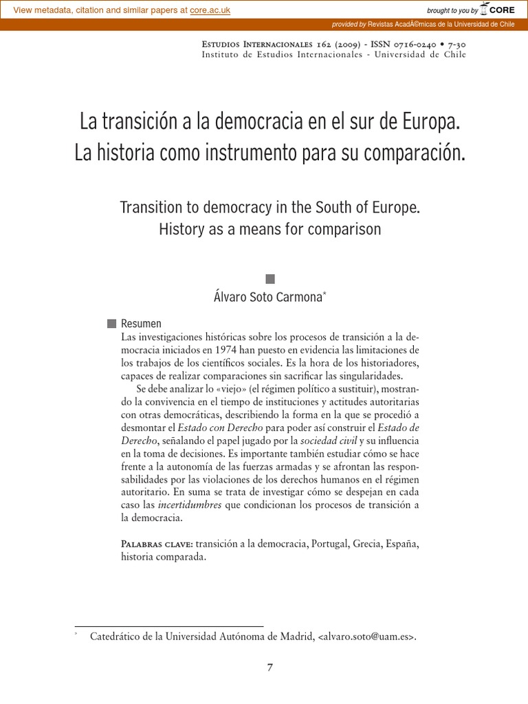 Transición a la Democracia en Europa | PDF | Democracia | Ideologías ...