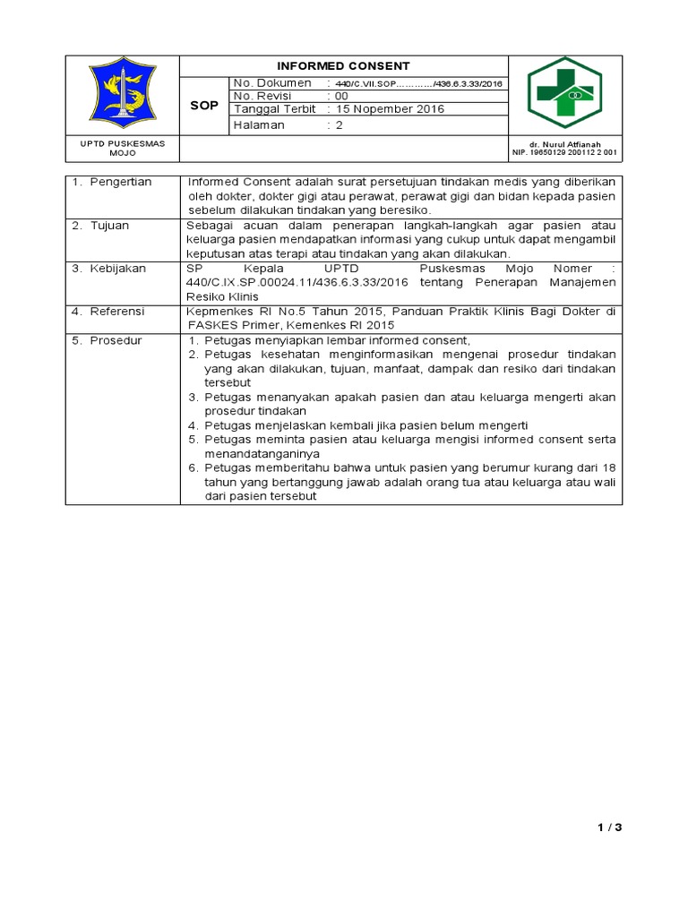 Sop INFORMED CONSENT | PDF