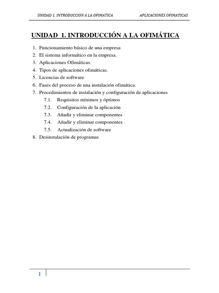 Unidad 1 Introducción A La Ofimática | PDF | Software libre | Microsoft Office