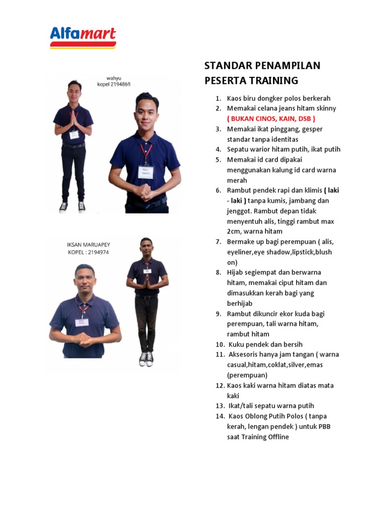 Standar Penampilan Peserta Training | PDF