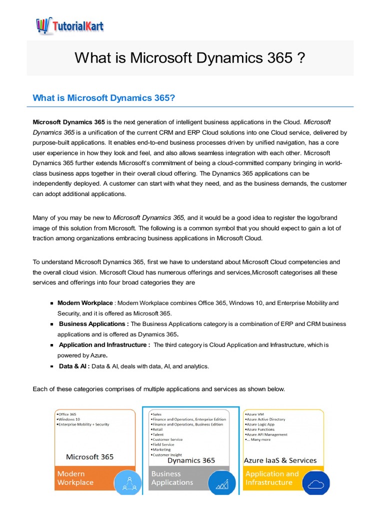 What Is Microsoft Dynamics 365 | PDF | Customer Relationship Management | Cloud Computing