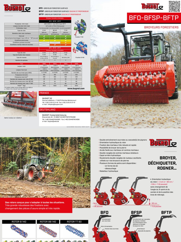 FICHE TECHNIQUE Broyeurs - Forestiers - BFO - BFSP - BFTP - FR | PDF