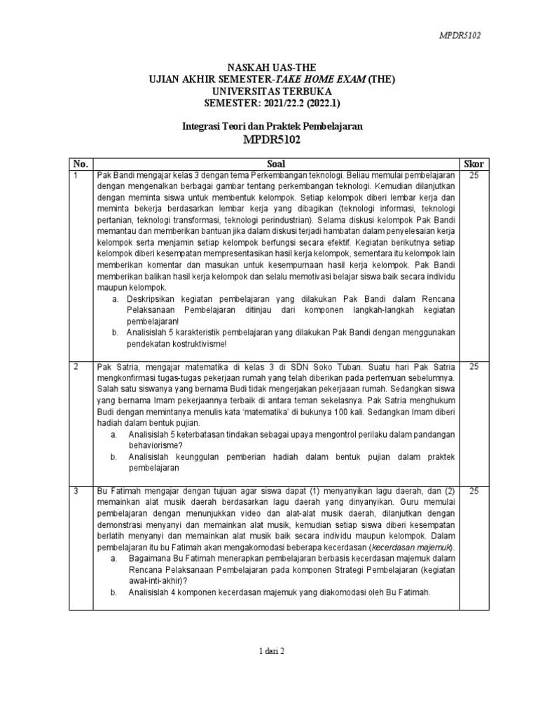 Soal Uas Integrasi | PDF