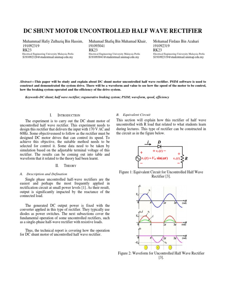 Assignment Elecrical Drive | PDF | Rectifier | Electric Motor