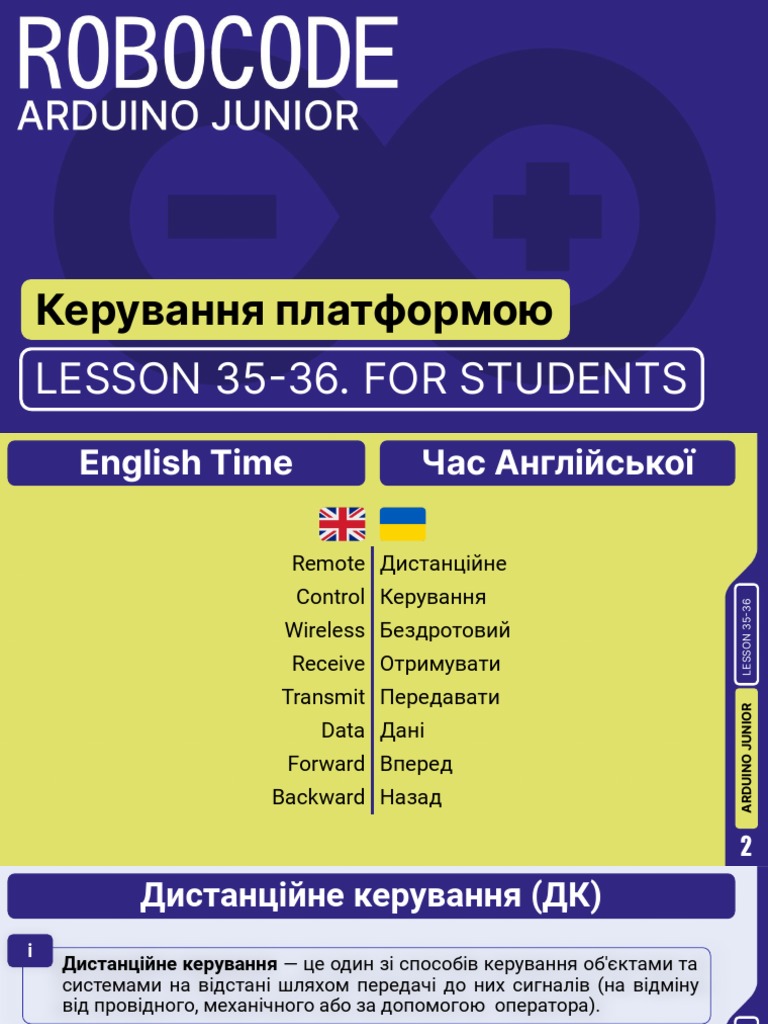 For Students Arduino Junior Lesson 35-36 UA | PDF
