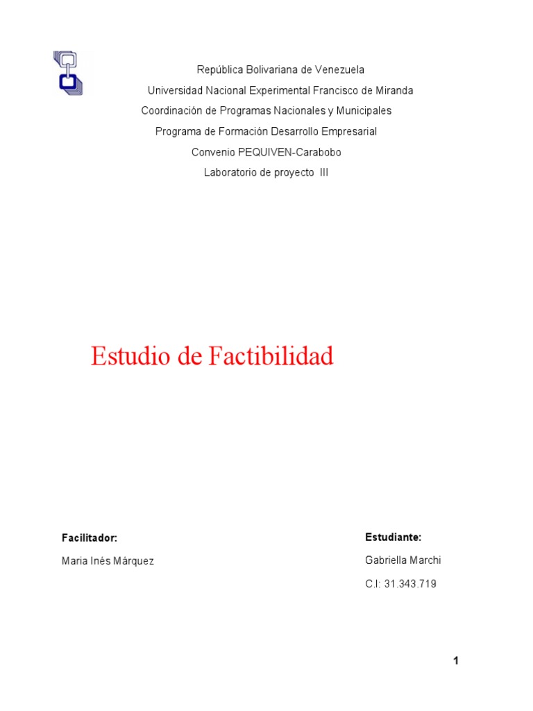 Paso A Paso de Un Estudio de Factibilidad | PDF | Estudio de factibilidad | Mercado (economía)