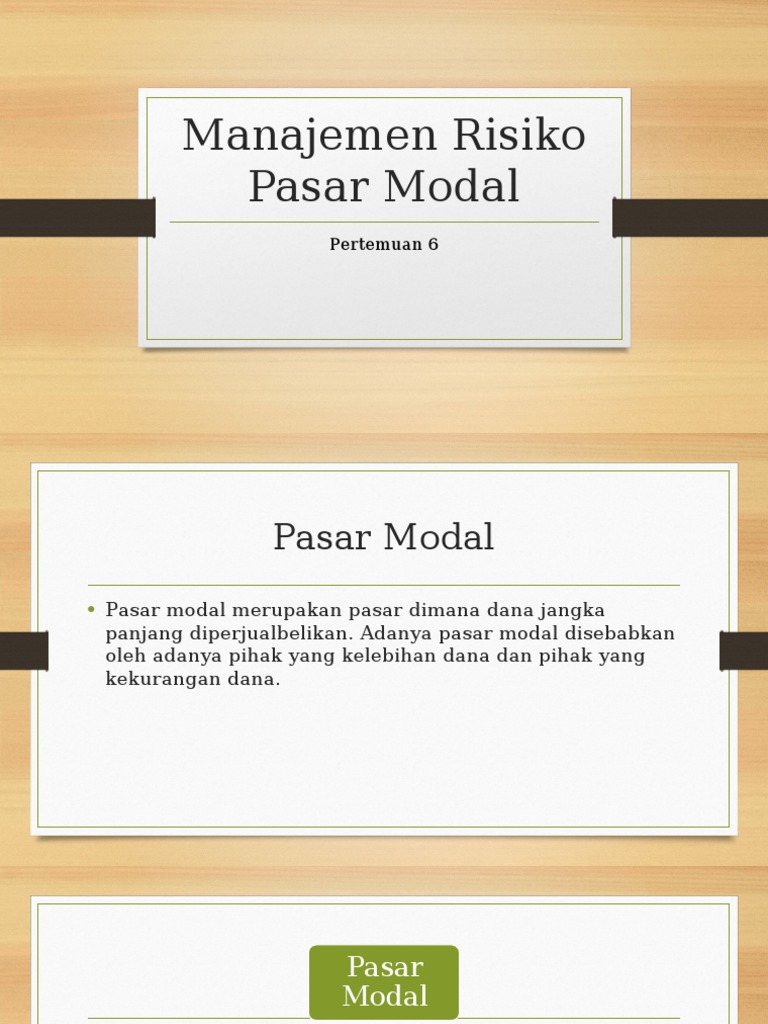 Risiko Investasi di Pasar Modal | PDF | Bisnis | Pengelolaan Keuangan ...