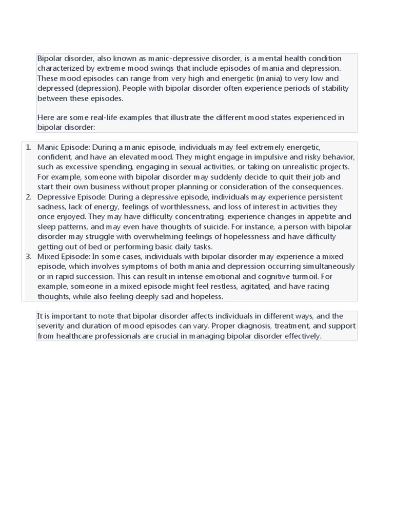Study Notes Bipolar Disorder Pdf