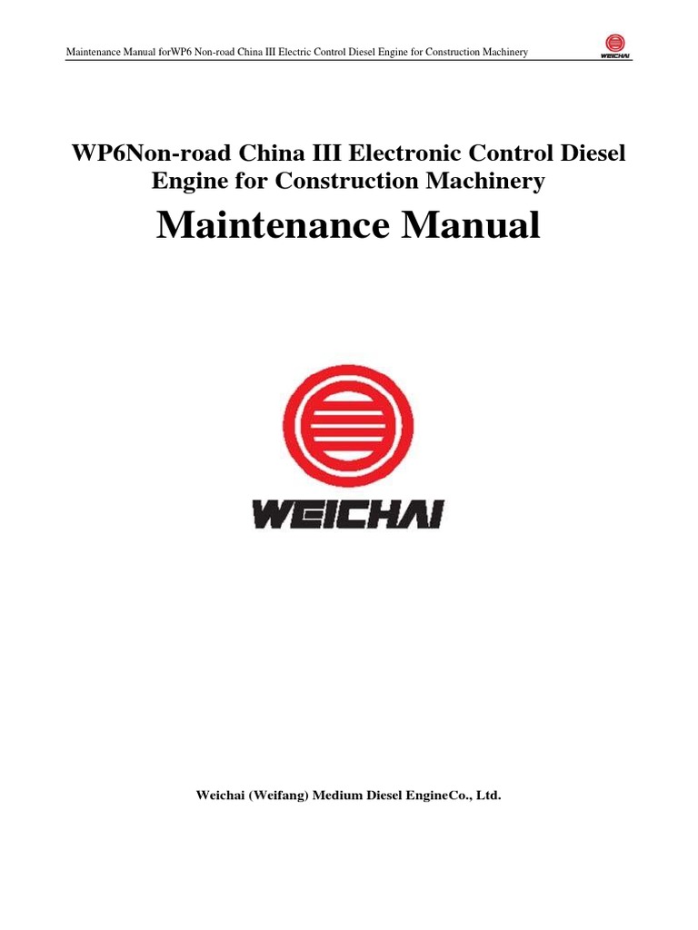 WP6工程机械用非道路三阶段电控柴油机维修手册（英文版） | PDF