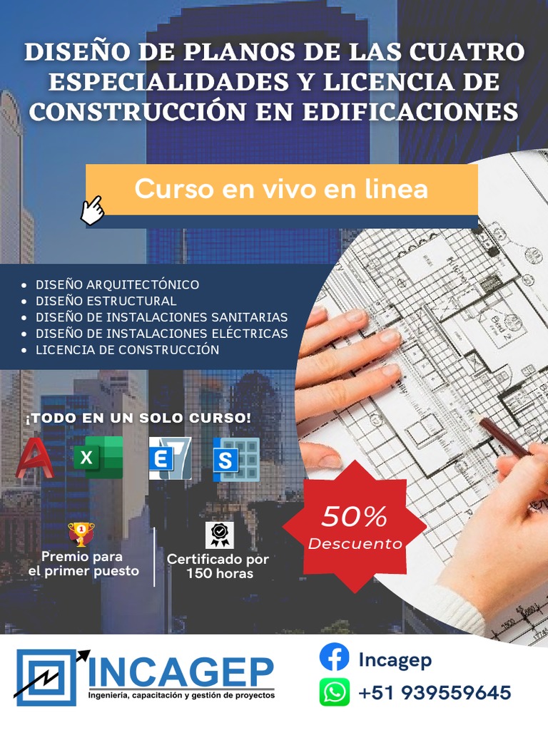 Temario Diseño de Planos de Las Cuatro Especialidades y Licencia de Construcción en ...