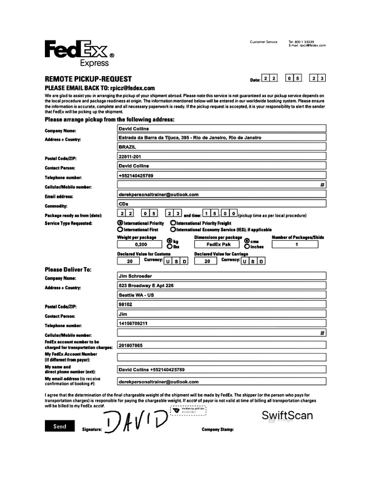 FedEx Pickup | PDF