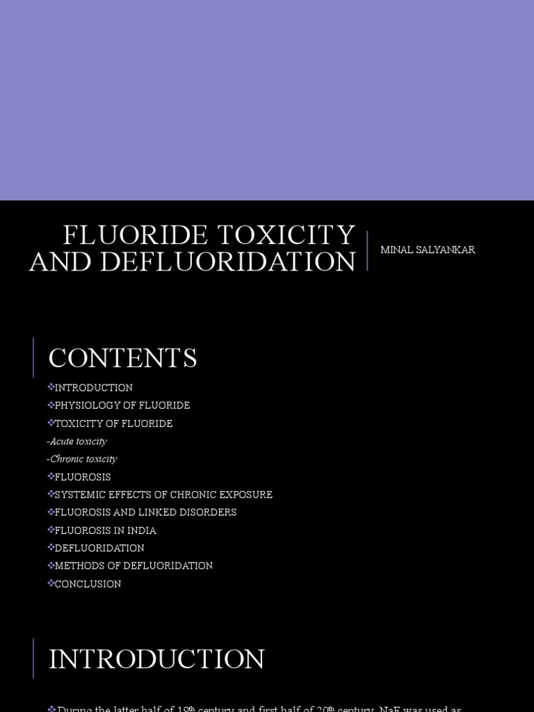 Fluoride Toxicity and Defluoridation | PDF