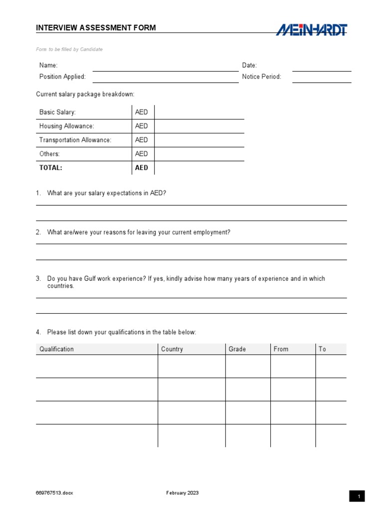 Interview Assessment Form - R2 | PDF | Clinical Medicine | Health Care