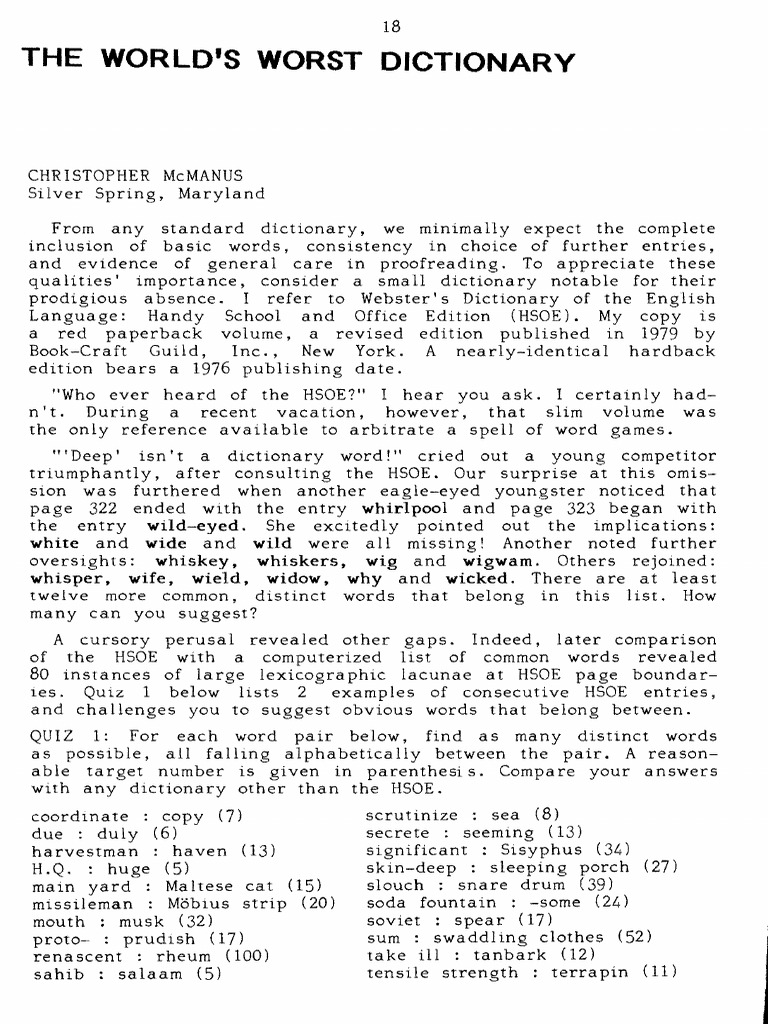 The Worlds Worst Dictionary | PDF