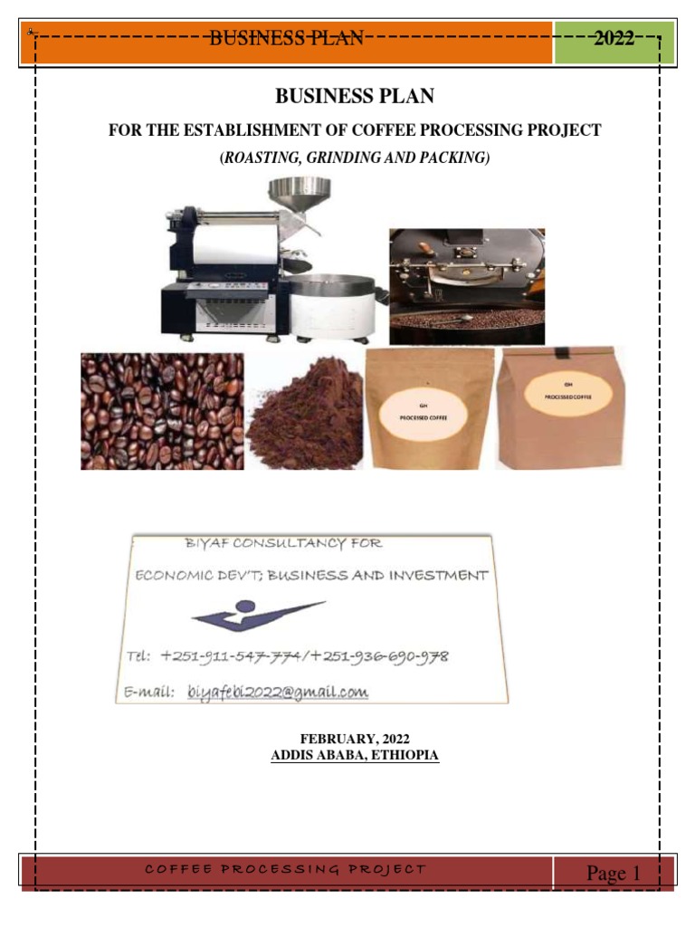 COFFEE PROCESSING (ROASTING, GRINDING & PACKING) BUSINESS PLAN | PDF ...