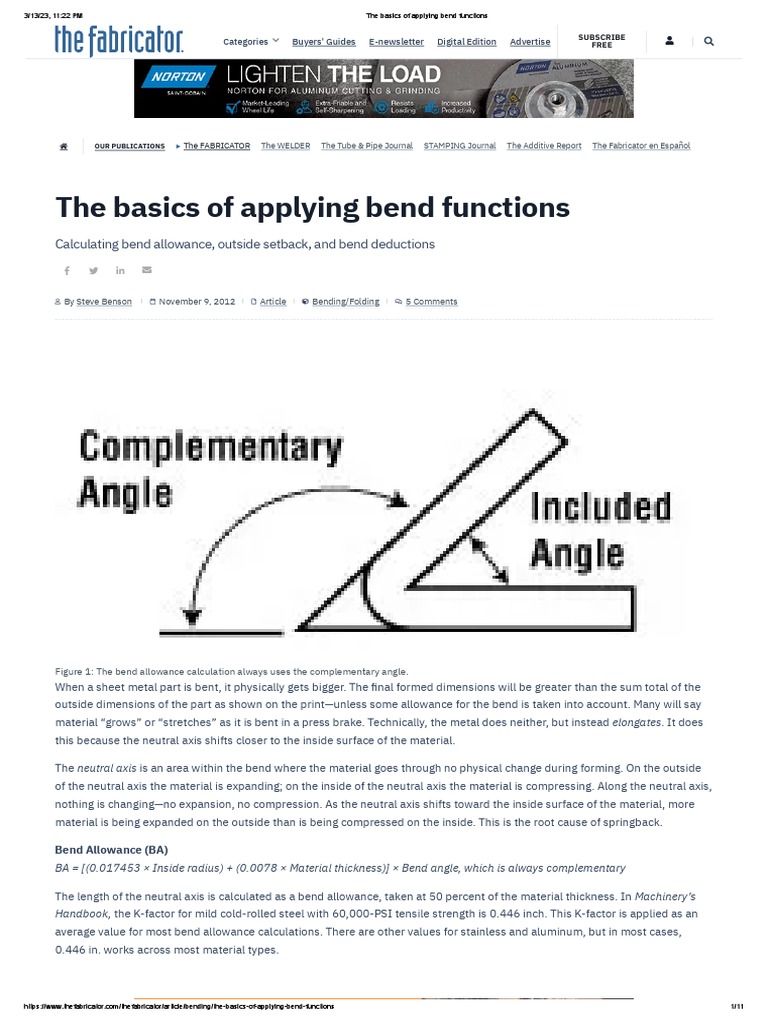 Bend Functions: Allowance, Setback, Deduction | PDF