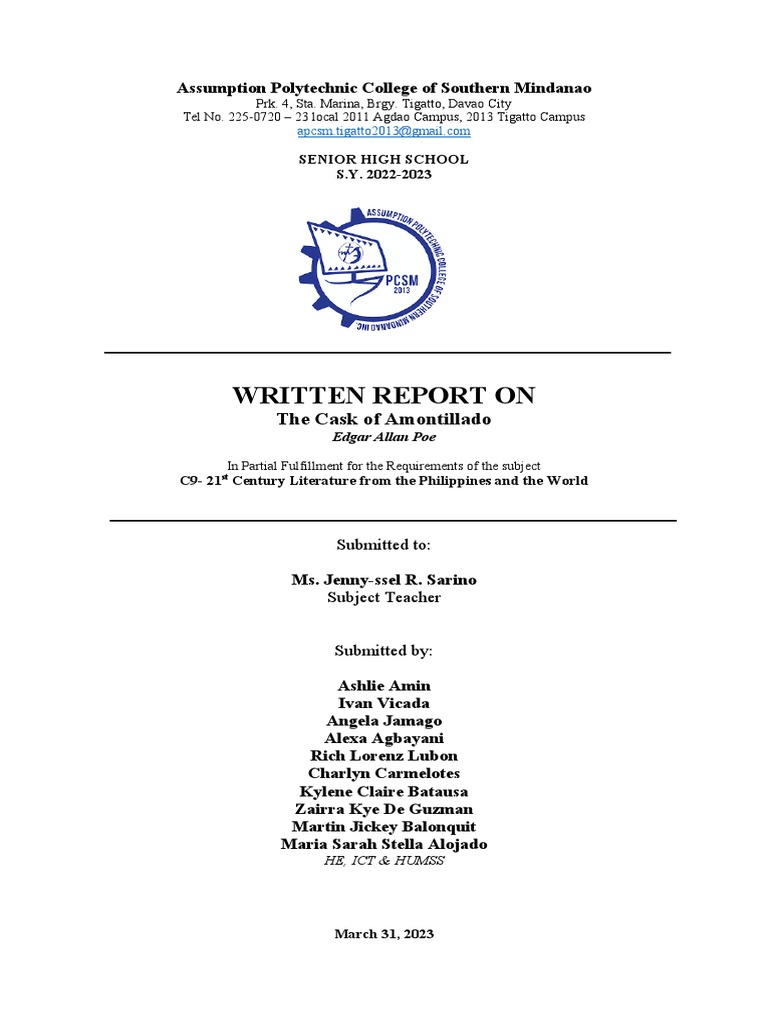 Written-Report Group 1 | PDF