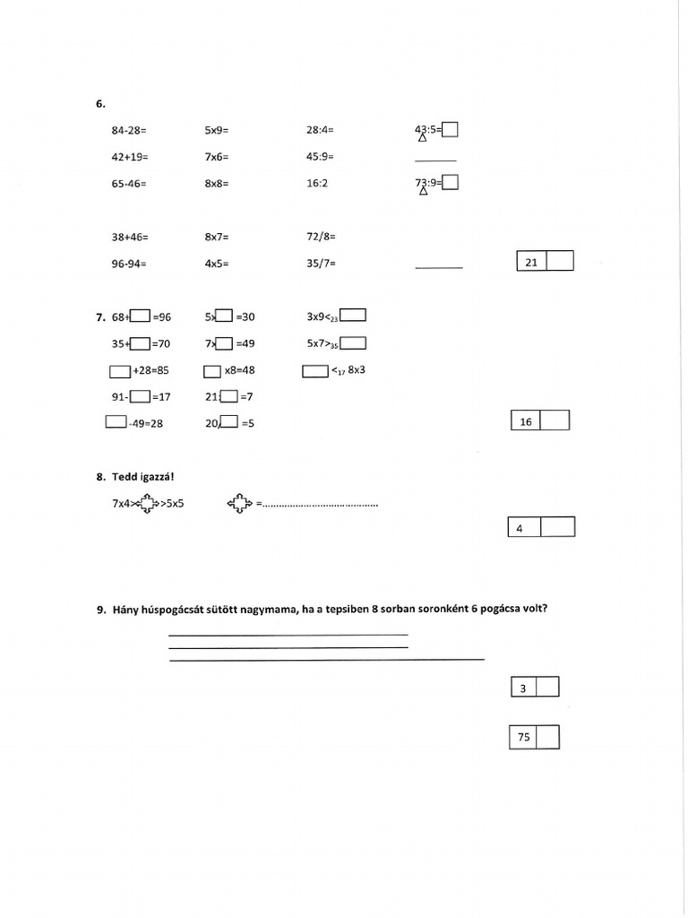 Év Végi Felmérés 2. Osztály 2. Oldal | PDF