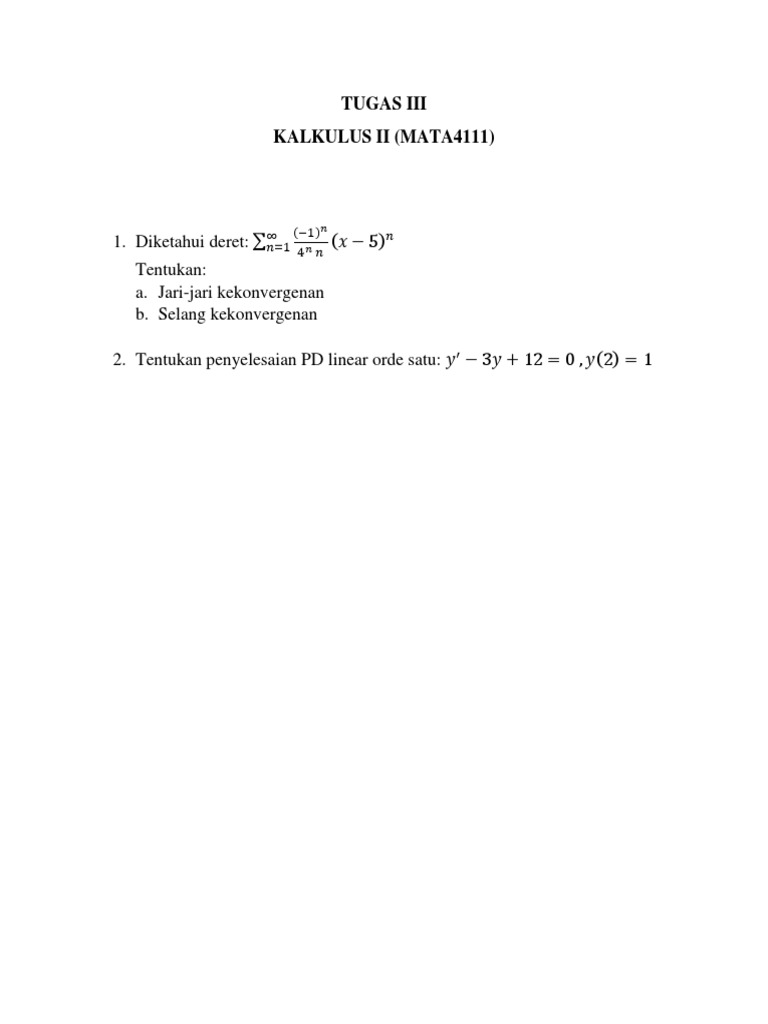 Tugas III Kalkulus II | PDF