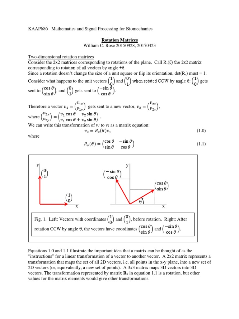 Matrices Rotations | PDF | Matrix (Mathematics) | Euclidean Vector