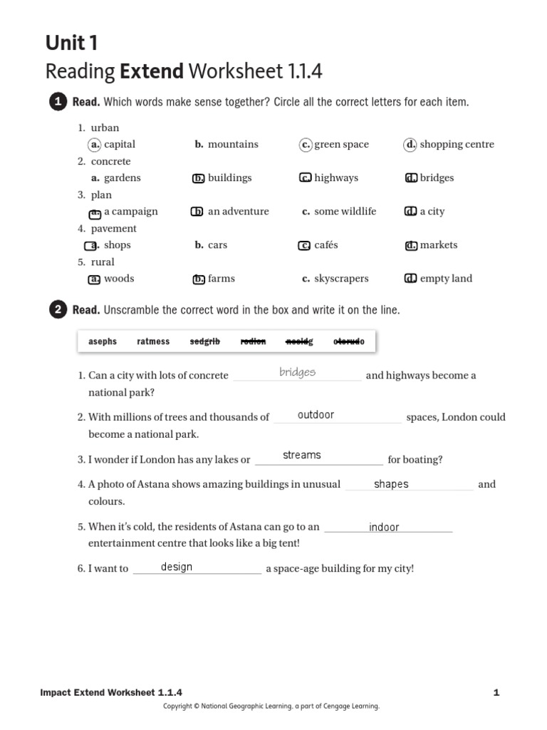 Unit 1 Worksheets | PDF | Adverb | Adjective