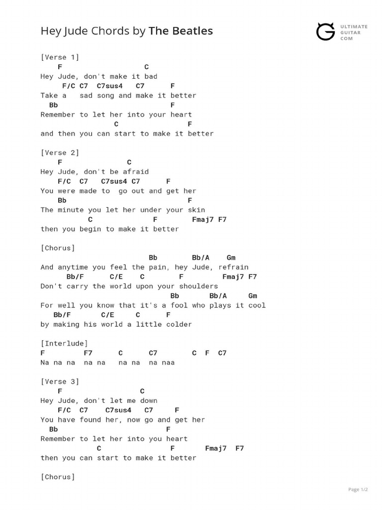 Hey Jude Chords | PDF