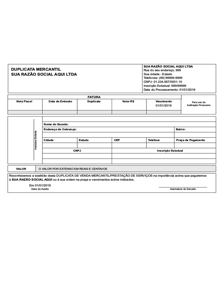modelo-duplicata-1 | PDF