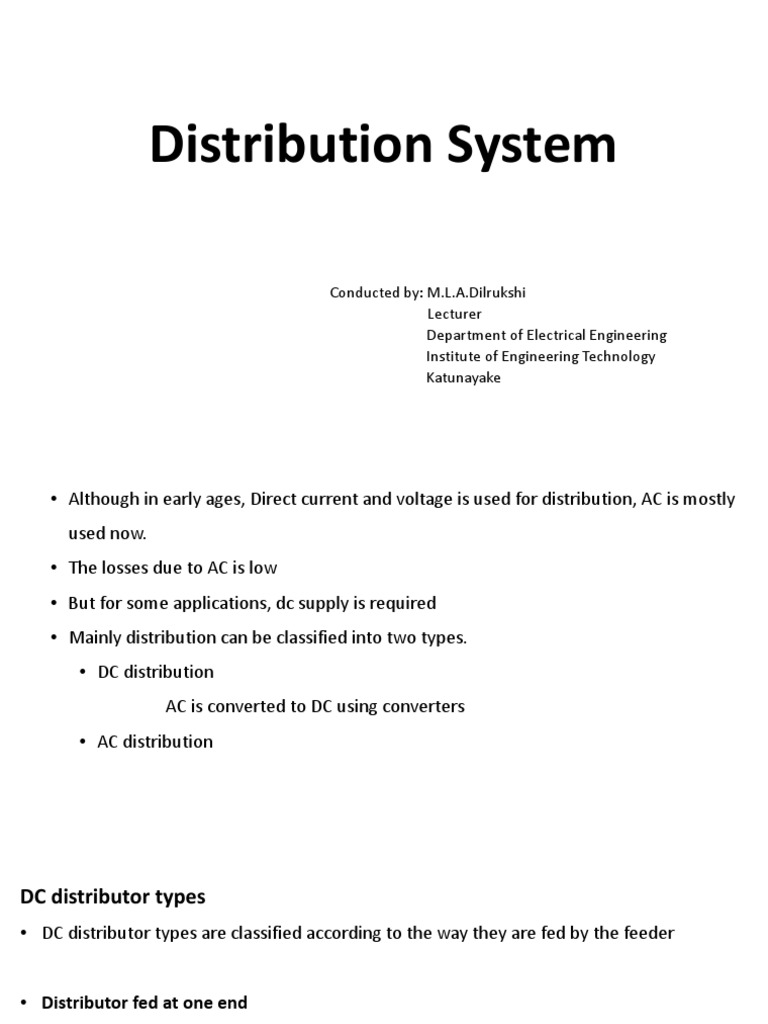 Distribution System | PDF | Electric Power Distribution | Alternating ...